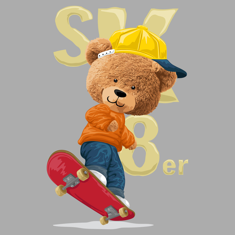 قیمت و خرید استیکر پارچه و لباس مدل dtf طرح تدی کد H30.14 مجموعه 12 عددی