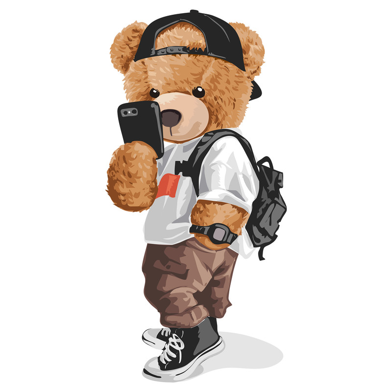 قیمت و خرید استیکر پارچه و لباس مدل dtf طرح تدی کد H15.157 مجموعه 24 عددی