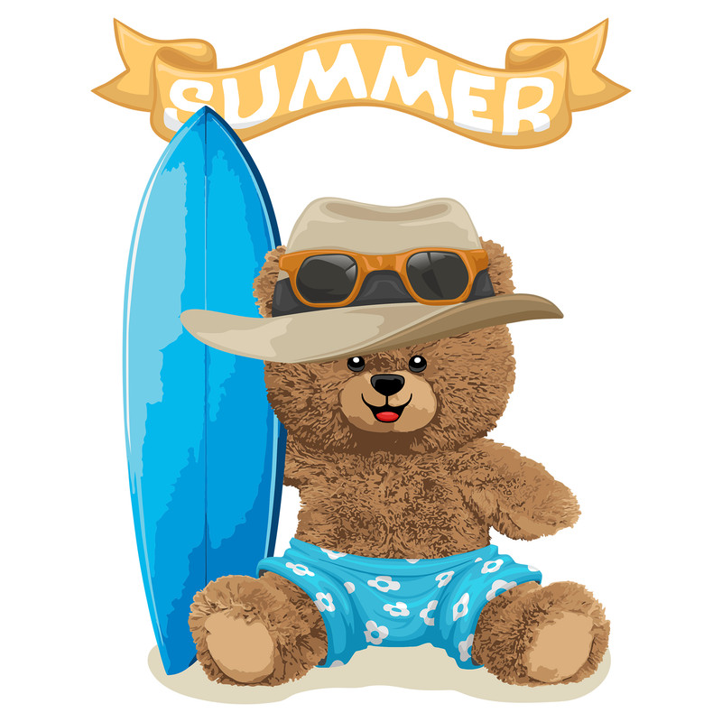 قیمت و خرید استیکر پارچه و لباس مدل dtf طرح تدی کد H15.48 مجموعه 12 عددی