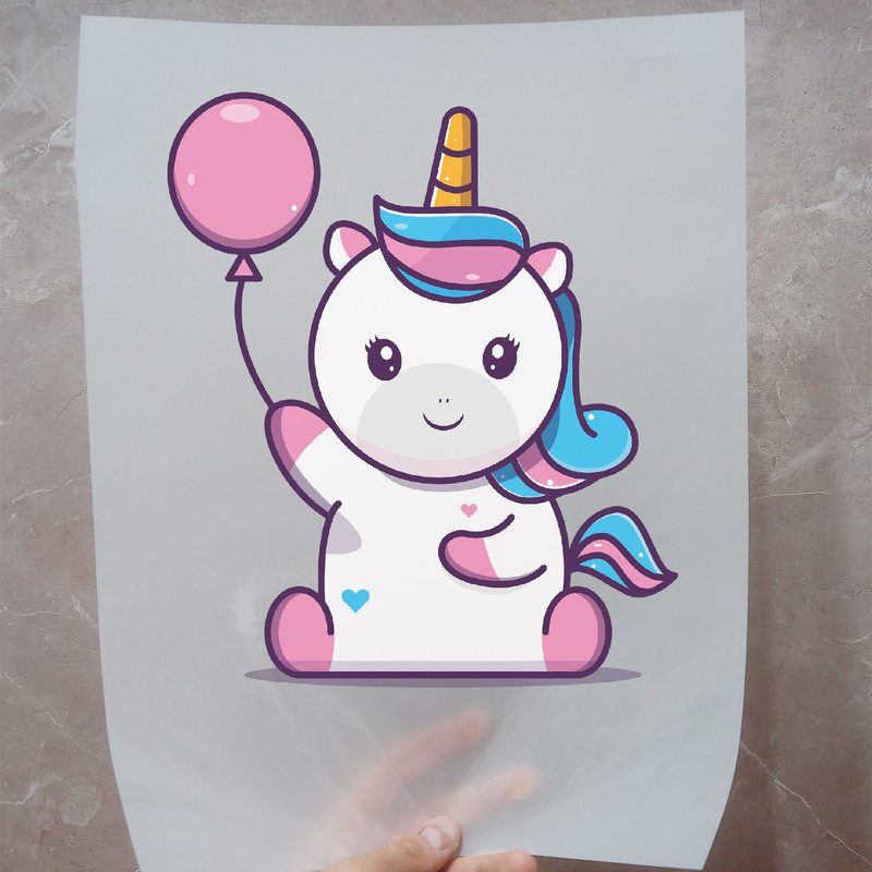 قیمت و خرید استیکر پارچه و لباس مدل dtf طرح یونیکورن کد H20.919 مجموعه 3 عددی