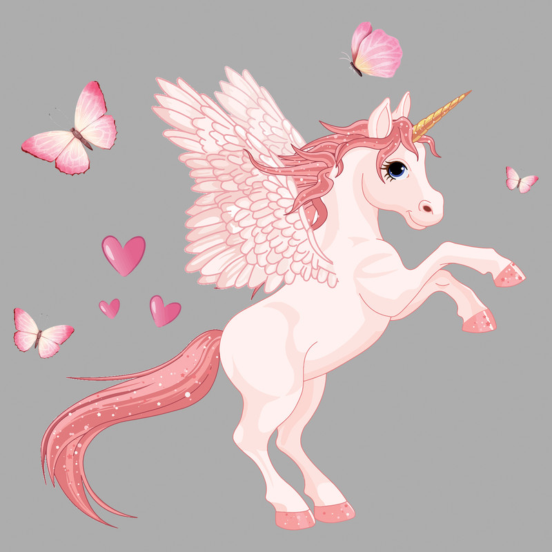 قیمت و خرید استیکر پارچه و لباس مدل dtf طرح یونیکورن کد H20.134 مجموعه 6 عددی