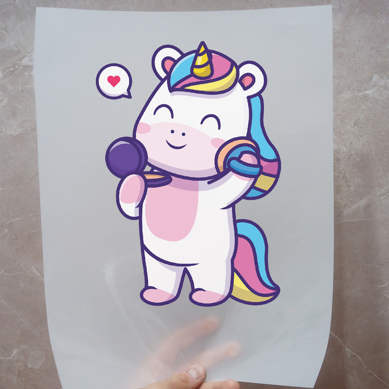 قیمت و خرید استیکر پارچه و لباس مدل dtf طرح یونیکورن کد H20.633 مجموعه 3 عددی