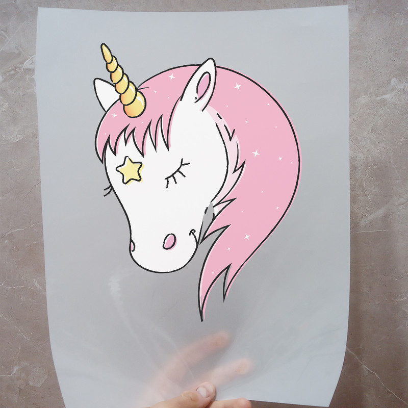 قیمت و خرید استیکر پارچه و لباس مدل dtf طرح یونیکورن کد H15.319 مجموعه 4 عددی