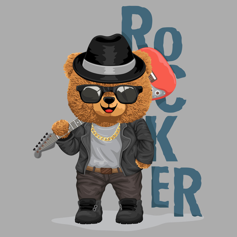 قیمت و خرید استیکر پارچه و لباس مدل dtf طرح تدی کد H30.44 مجموعه 12 عددی