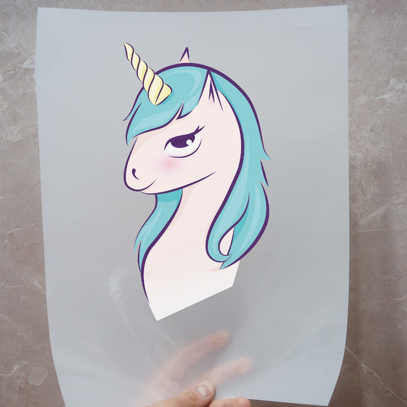 قیمت و خرید استیکر پارچه و لباس مدل dtf طرح یونیکورن کد H20.435 مجموعه 3 عددی