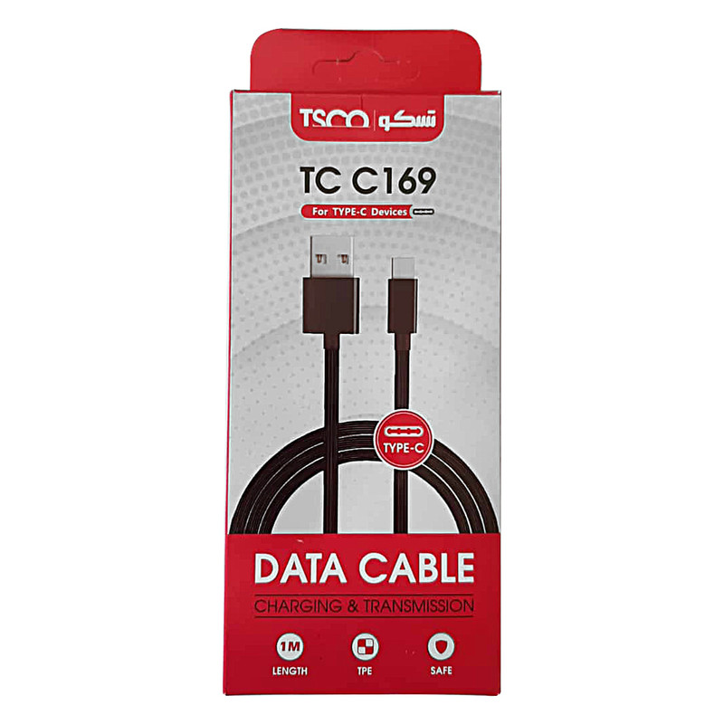 قیمت و خرید کابل تبدیل USB به USB-C تسکو مدل TC C169 طول 1 متر