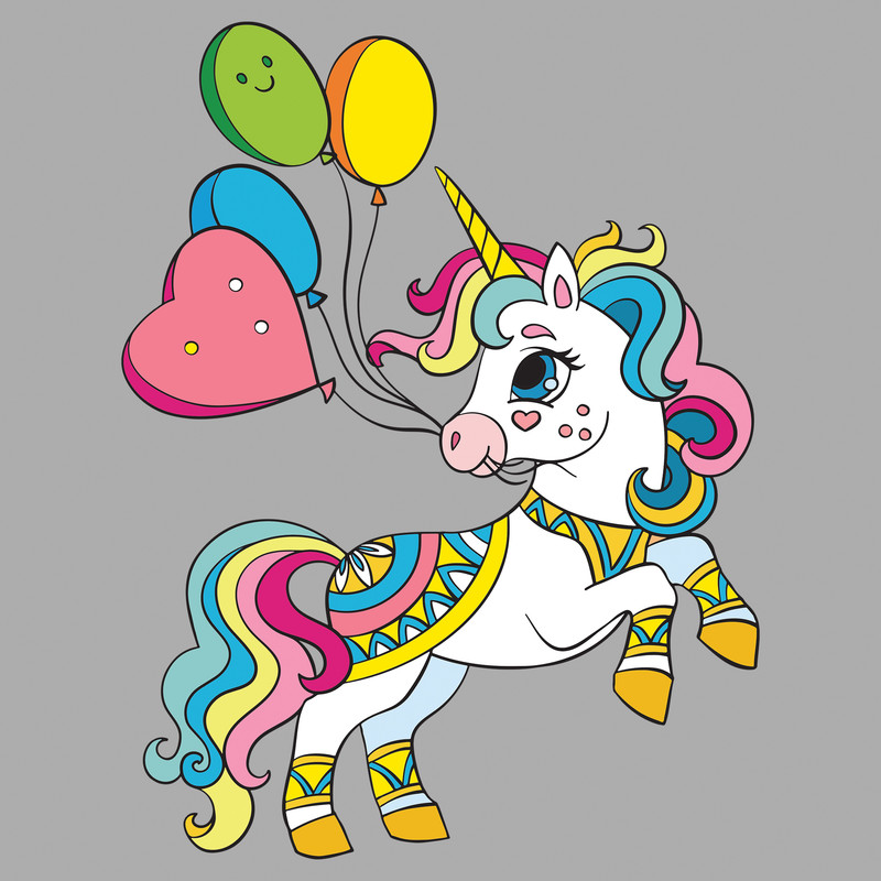 قیمت و خرید استیکر پارچه و لباس مدل dtf طرح یونیکورن کد H15.680 مجموعه 4 عددی