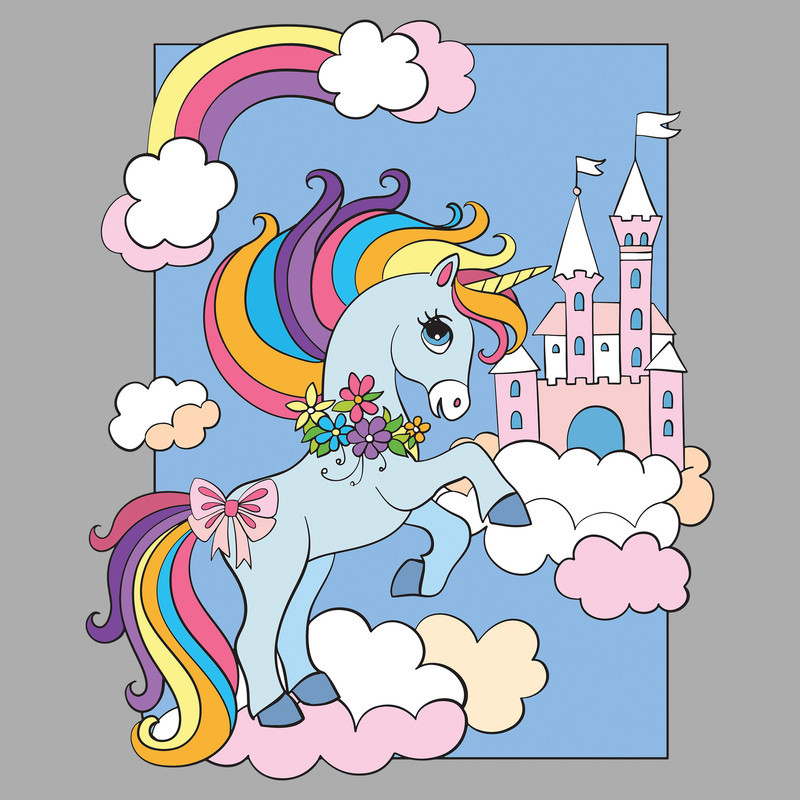 قیمت و خرید استیکر پارچه و لباس مدل dtf طرح یونیکورن کد H15.215 مجموعه 4 عددی