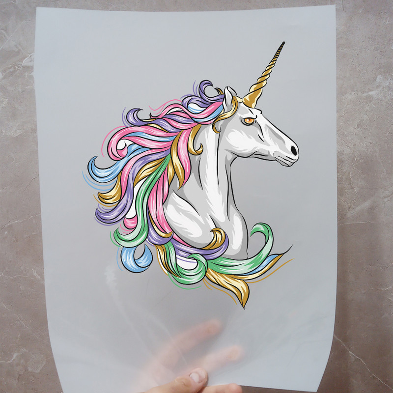 قیمت و خرید استیکر پارچه و لباس مدل dtf طرح یونیکورن کد H20.288 مجموعه 6 عددی