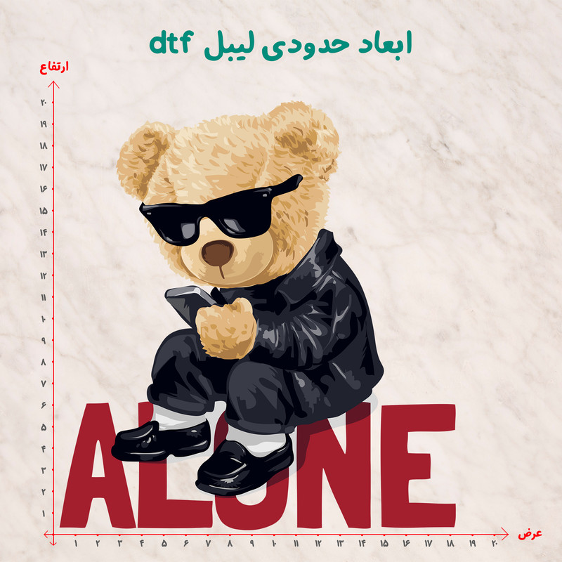 قیمت و خرید استیکر پارچه و لباس مدل dtf طرح تدی کد H20.194 مجموعه 3 عددی