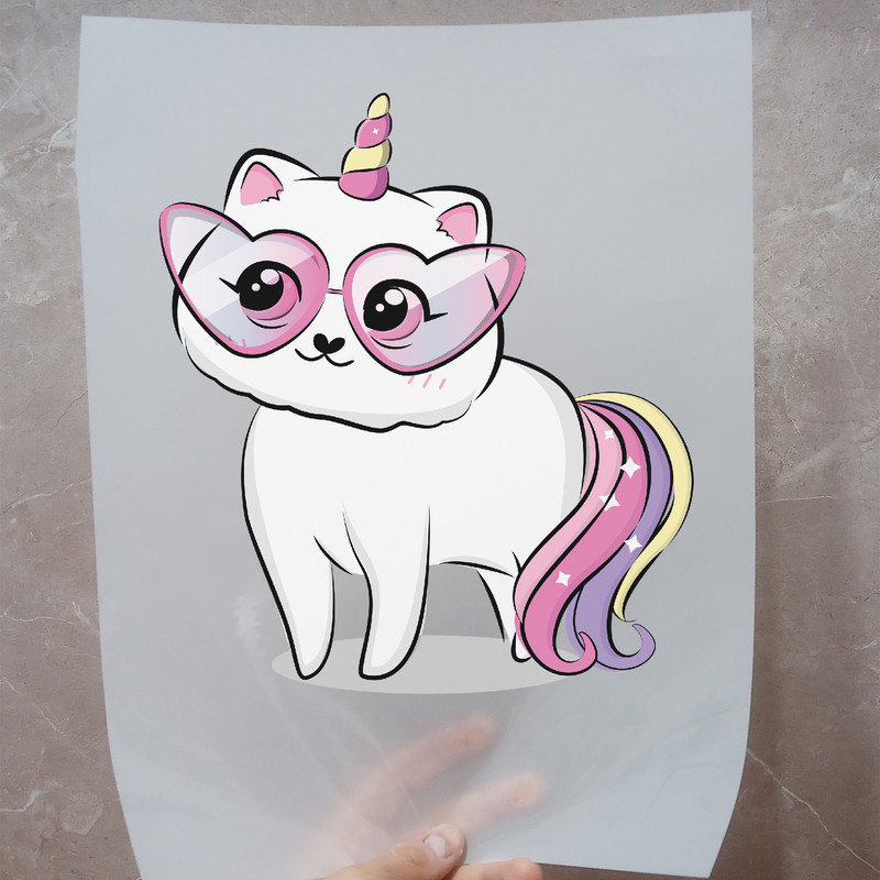 قیمت و خرید استیکر پارچه و لباس مدل dtf طرح یونیکورن کد H15.205 مجموعه 4 عددی