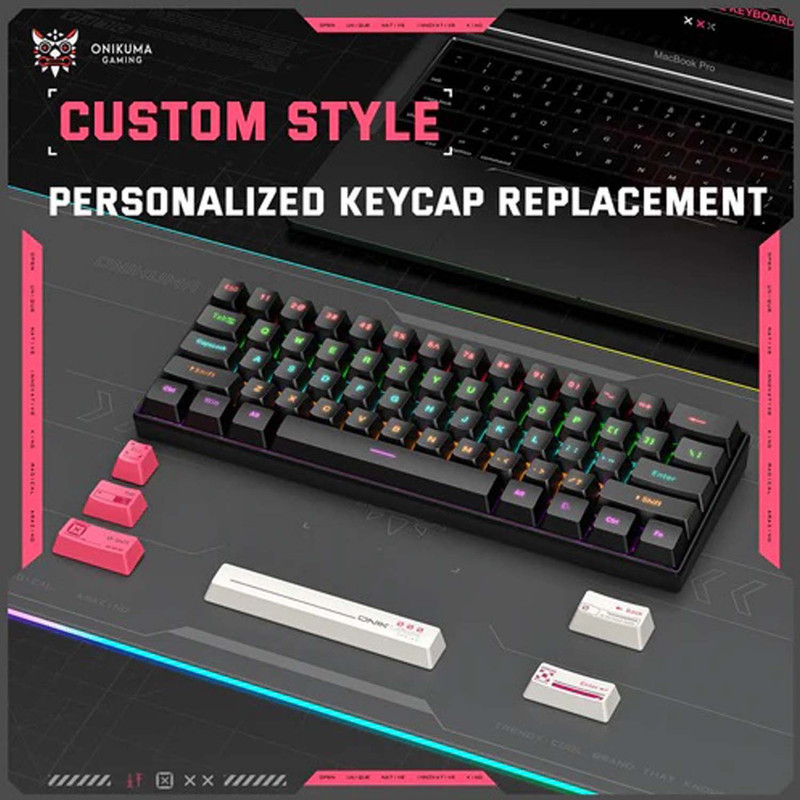 قیمت و خرید کیبورد گیمینگ اونیکوما مدل G55 RGB، مکانیکال سوییچ قهوه‌ای، Tenkeyless، نورپردازی RGB