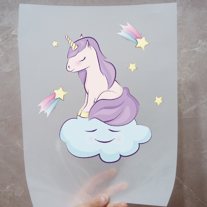 قیمت و خرید استیکر پارچه و لباس مدل dtf طرح یونیکورن کد H20.897 مجموعه 3 عددی