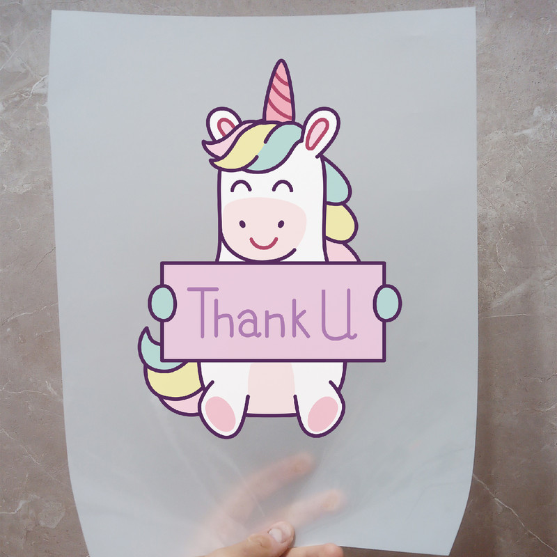 قیمت و خرید استیکر پارچه و لباس مدل dtf طرح یونیکورن کد H15.852 مجموعه 4 عددی