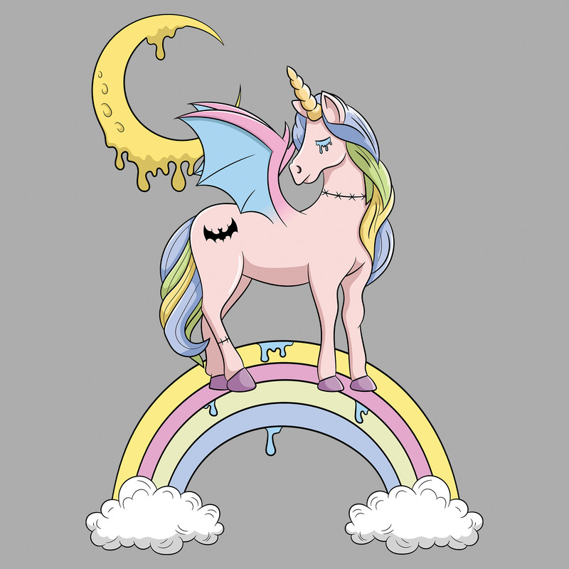 قیمت و خرید استیکر پارچه و لباس مدل dtf طرح یونیکورن کد H20.251 مجموعه 6 عددی