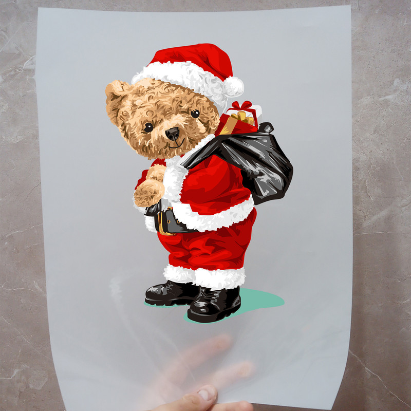 قیمت و خرید استیکر پارچه و لباس مدل dtf طرح تدی کد H20.199 مجموعه 12 عددی