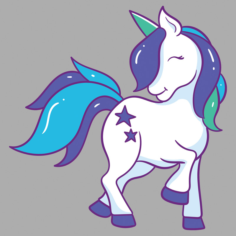 قیمت و خرید استیکر پارچه و لباس مدل dtf طرح یونیکورن کد H15.717 مجموعه 4 عددی