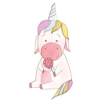 قیمت و خرید استیکر پارچه و لباس مدل dtf طرح یونیکورن کد H15.518 مجموعه 4 عددی