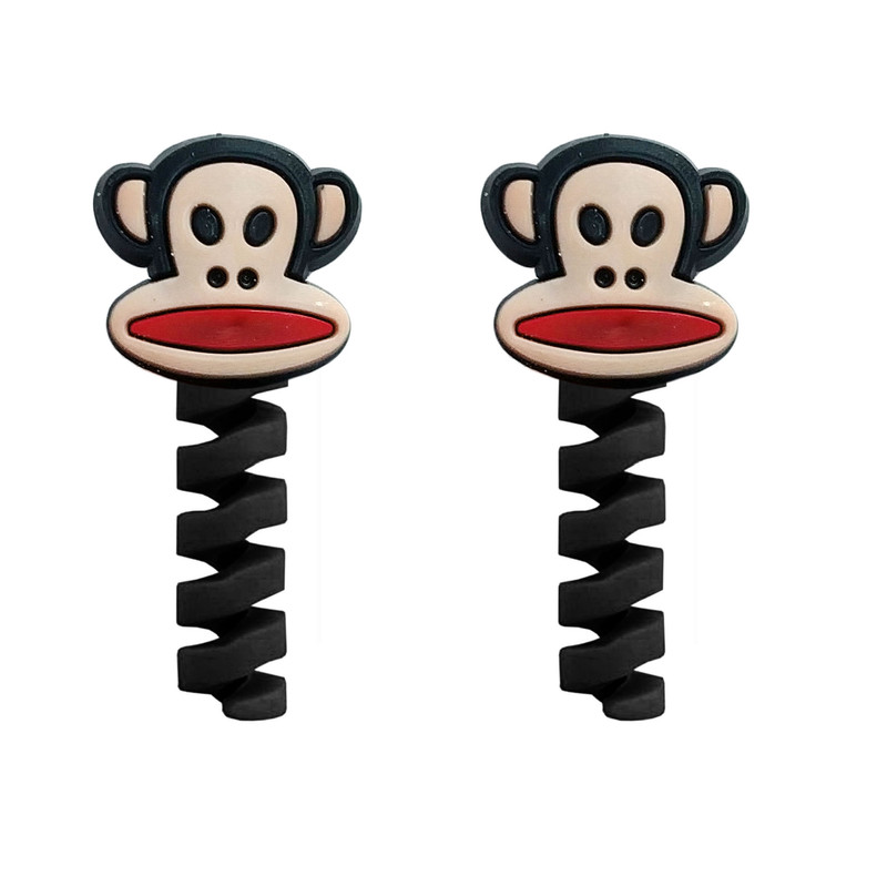 قیمت و خرید محافظ کابل طرح میمون کد Monkey_69 بسته دو عددی