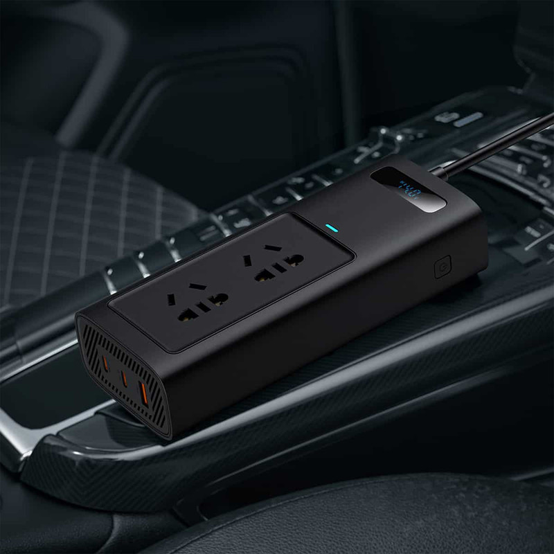 قیمت و خرید شارژر فندکی 150 وات بیسوس مدل Power Inverter Pro BS-CI15-03 به همراه مبدل خودرو