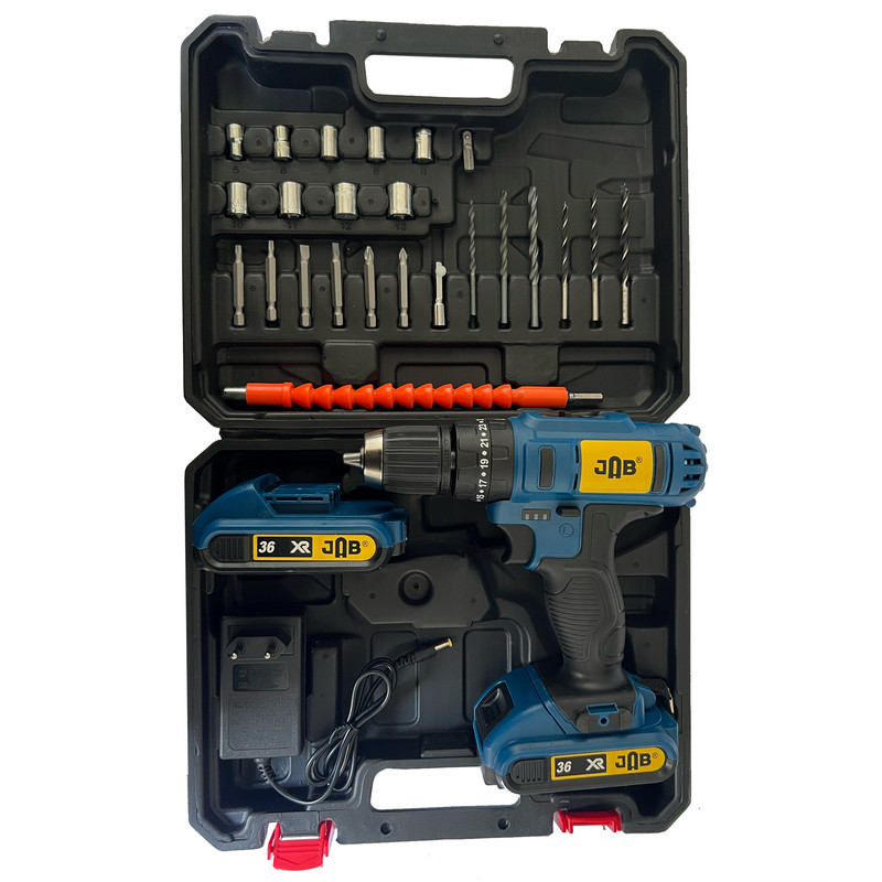 قیمت و خرید دریل پیچ گوشتی شارژی جاب مدل JBD-36 Li-Ble مجموعه 45 عددی