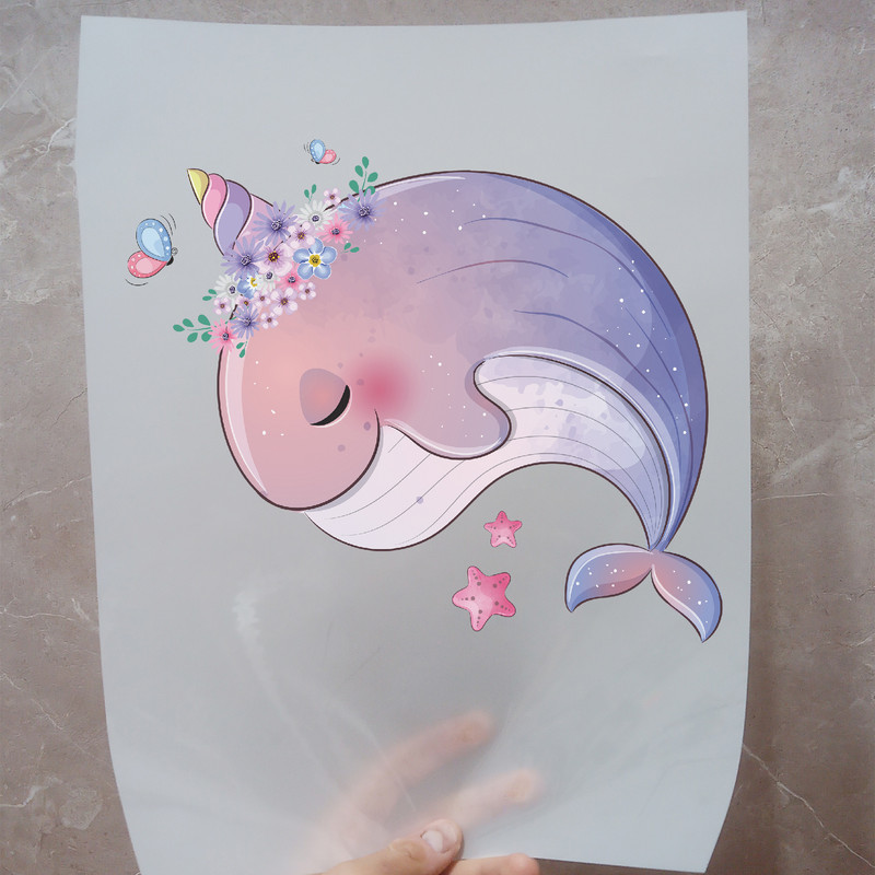 قیمت و خرید استیکر پارچه و لباس مدل dtf طرح یونیکورن کد H15.439 مجموعه 4 عددی