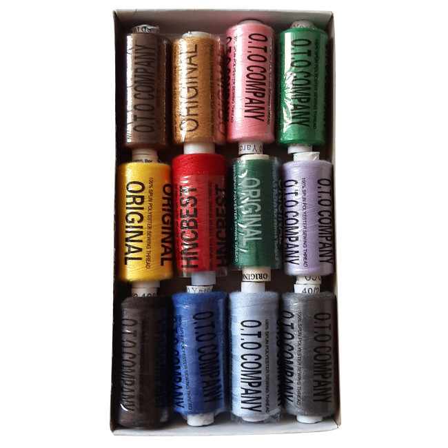 قیمت و خرید نخ خیاطی کد 12 مجموعه 12 عددی