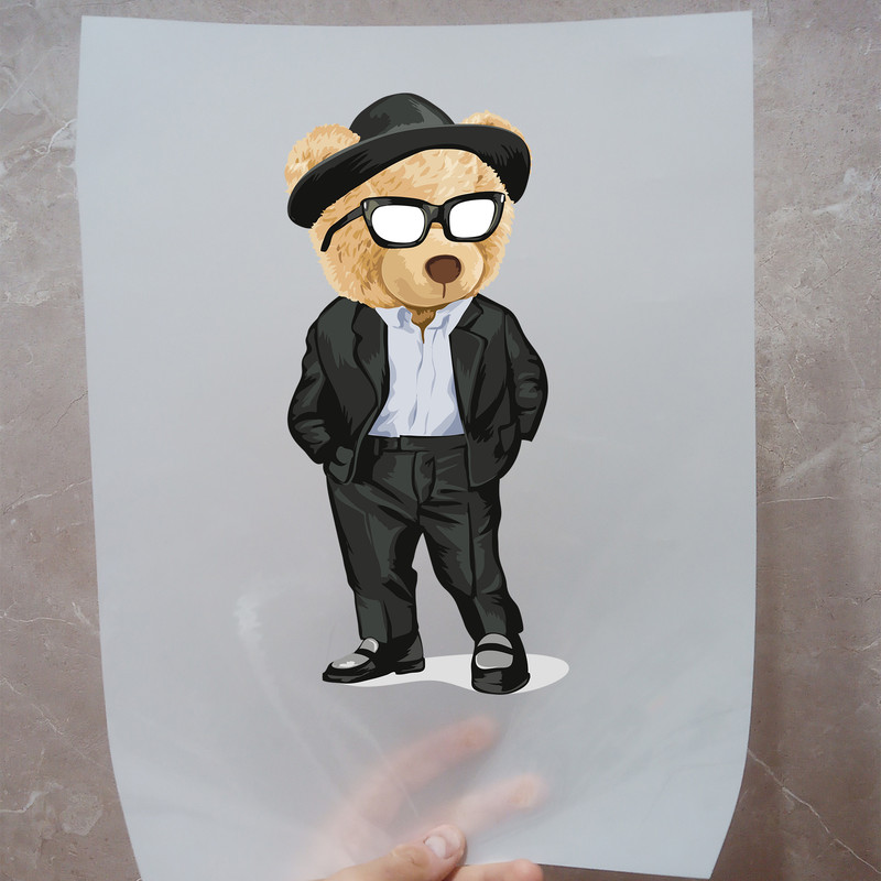 قیمت و خرید استیکر پارچه و لباس مدل dtf طرح تدی کد H15.118 مجموعه 24 عددی