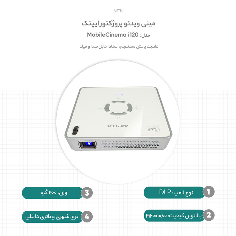قیمت و خرید مینی ویدئو پروژکتور ایپتک مدل MobileCinema i120