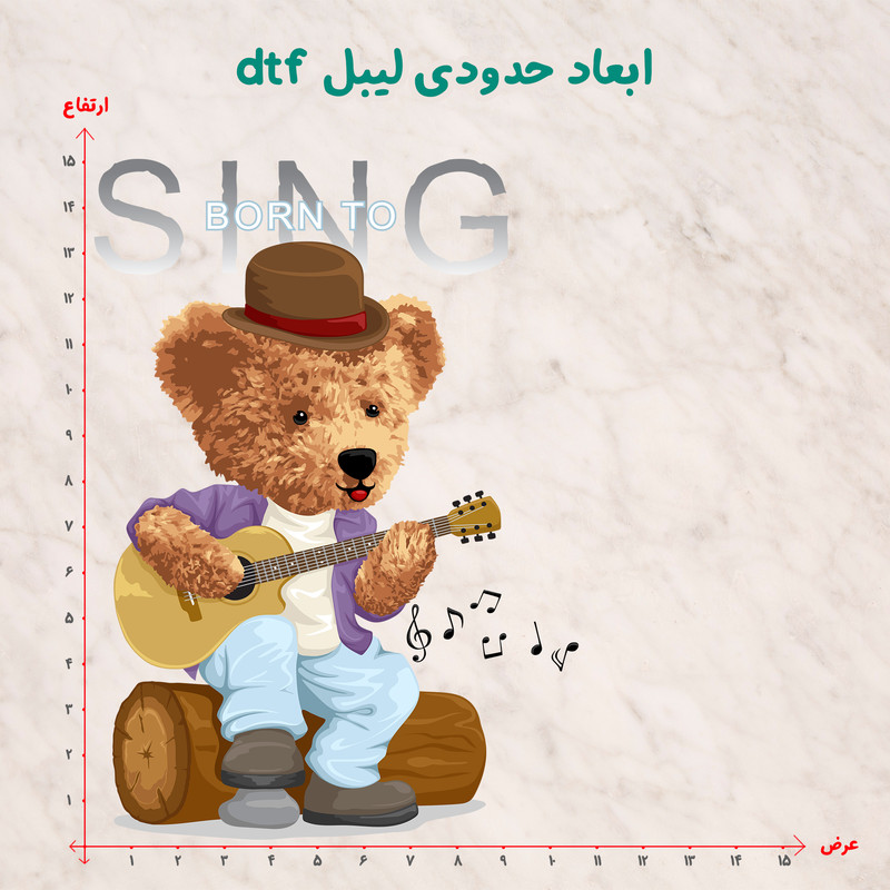 قیمت و خرید استیکر پارچه و لباس مدل dtf طرح تدی کد H15.34 مجموعه 12 عددی