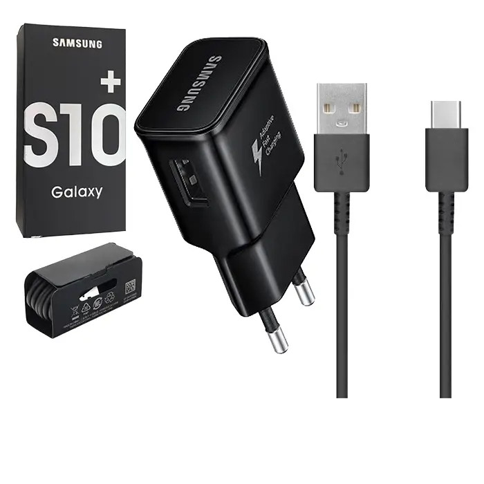 قیمت و خرید شارژر دیواری 15وات مدل Galaxy S10 به همراه کابل تبدیل Usb C