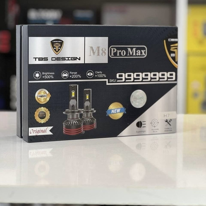 قیمت و خرید هدلایت تی بی اس دیزاین مدل M8 promax_h4 بسته ۲ عددی