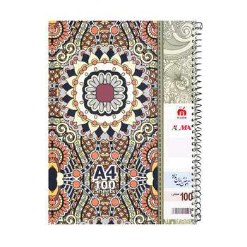 قیمت و خرید دفتر 100 برگ آلما طرح سنتی مدل A4 کد 1171