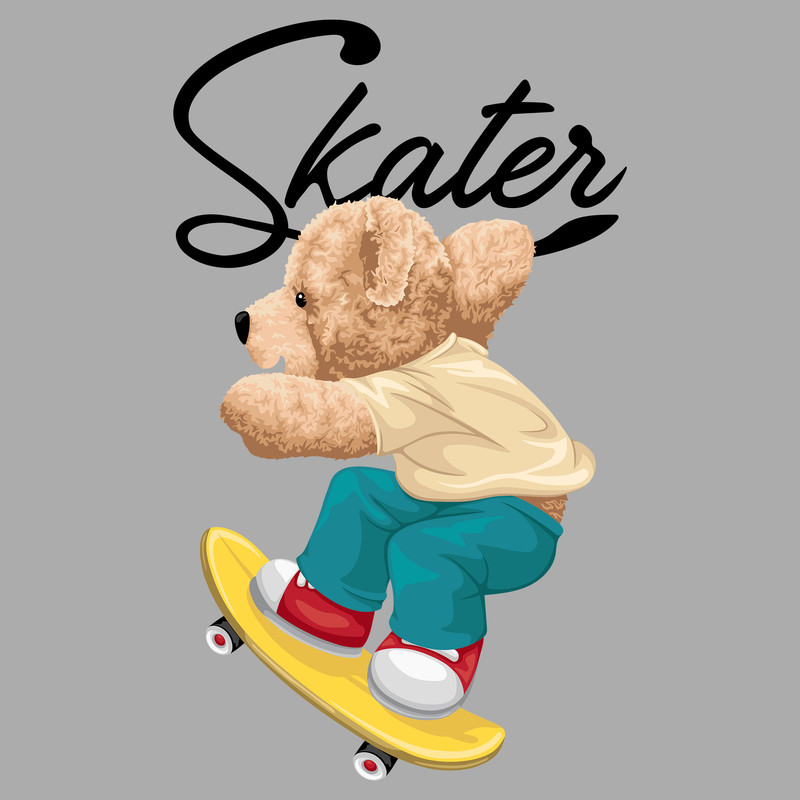 قیمت و خرید استیکر پارچه و لباس مدل dtf طرح تدی کد H15.87 مجموعه 4 عددی