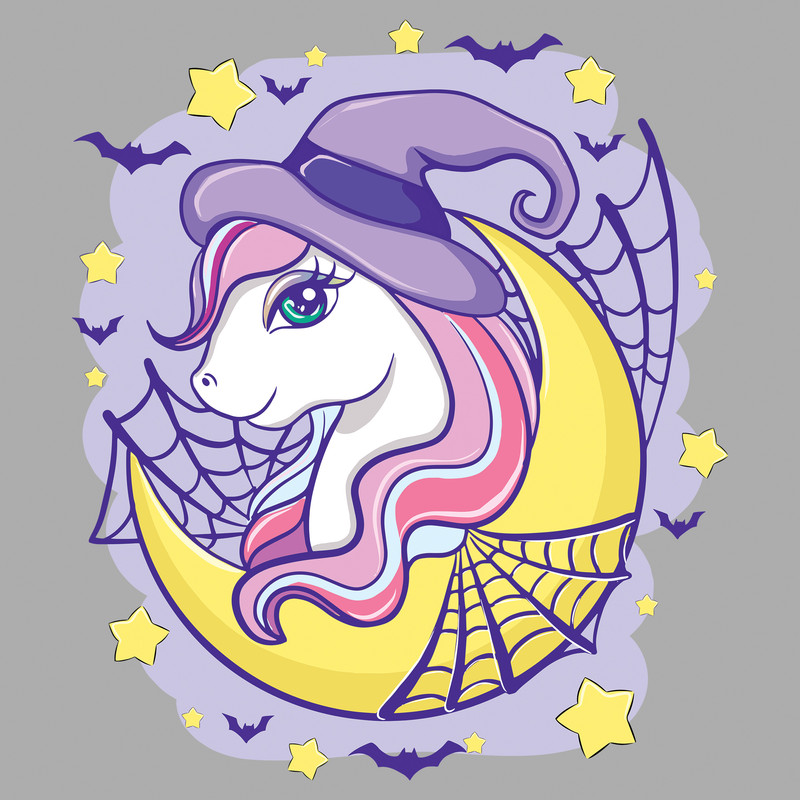 قیمت و خرید استیکر پارچه و لباس مدل dtf طرح یونیکورن کد H20.342 مجموعه 6 عددی