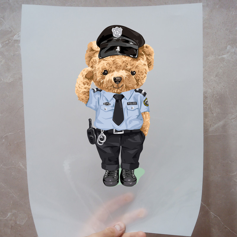 قیمت و خرید استیکر پارچه و لباس مدل dtf طرح تدی کد H30.214 مجموعه 24 عددی