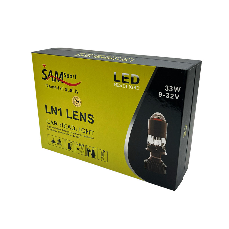 قیمت و خرید هدلایت لامپ خودرو لنز دار مدل SAM LENS پایه H4 بسته دو عددی