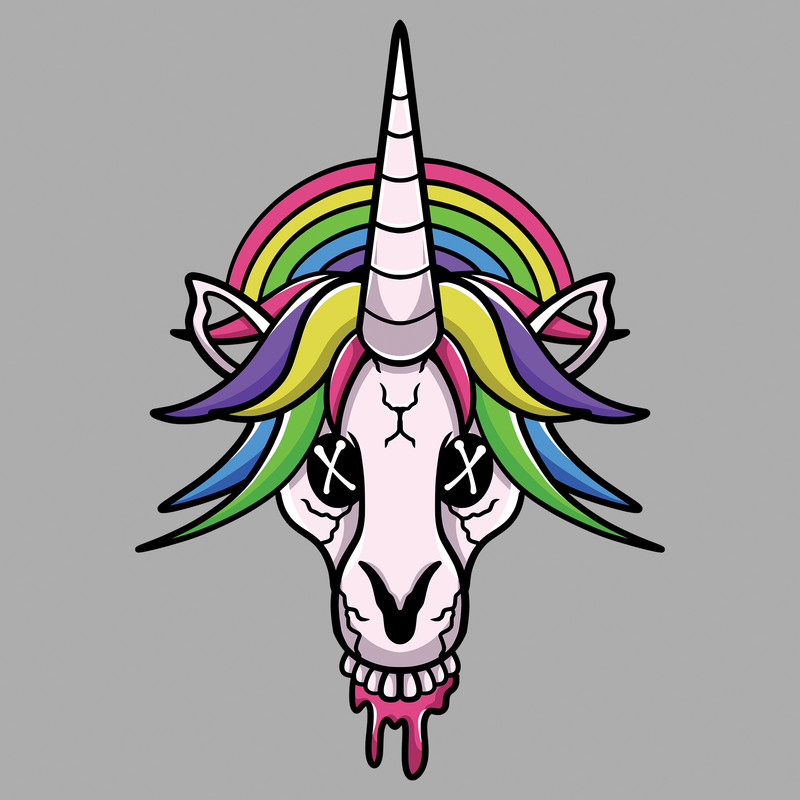 قیمت و خرید استیکر پارچه و لباس مدل dtf طرح یونیکورن کد H15.168 مجموعه 4 عددی