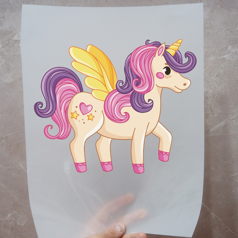 قیمت و خرید استیکر پارچه و لباس مدل dtf طرح یونیکورن کد H20.191 مجموعه 3 عددی