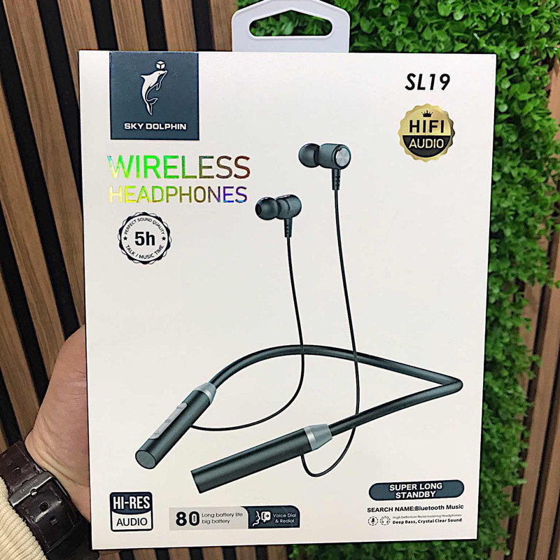 قیمت و خرید هدفون بلوتوثی گردنی مدل sky dolphin sl19