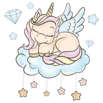 قیمت و خرید استیکر پارچه و لباس مدل dtf طرح یونیکورن کد H15.406 مجموعه 4 عددی