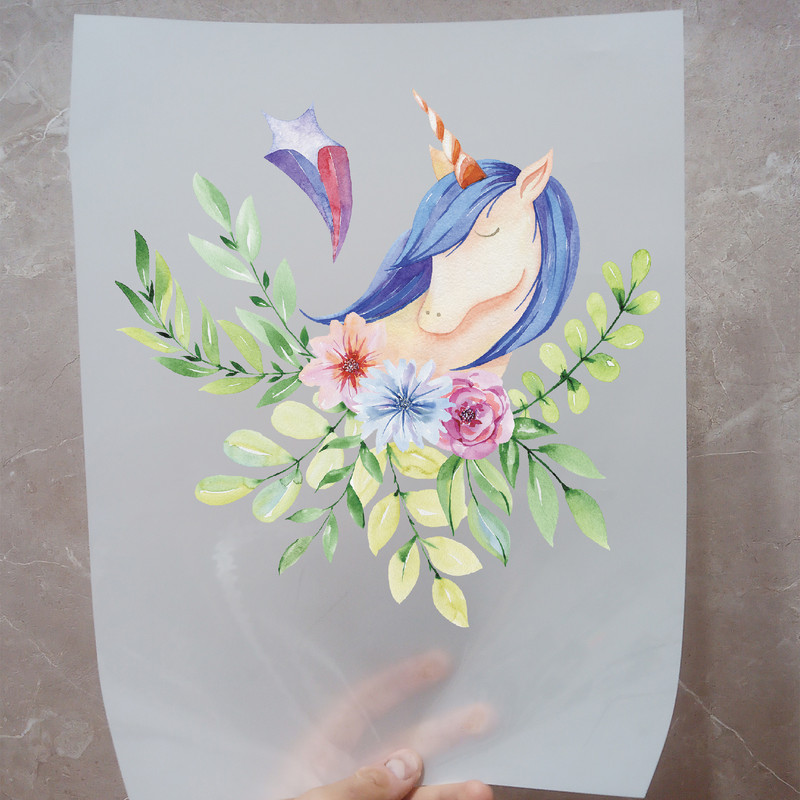 قیمت و خرید استیکر پارچه و لباس مدل dtf طرح یونیکورن کد H20.545 مجموعه 3 عددی