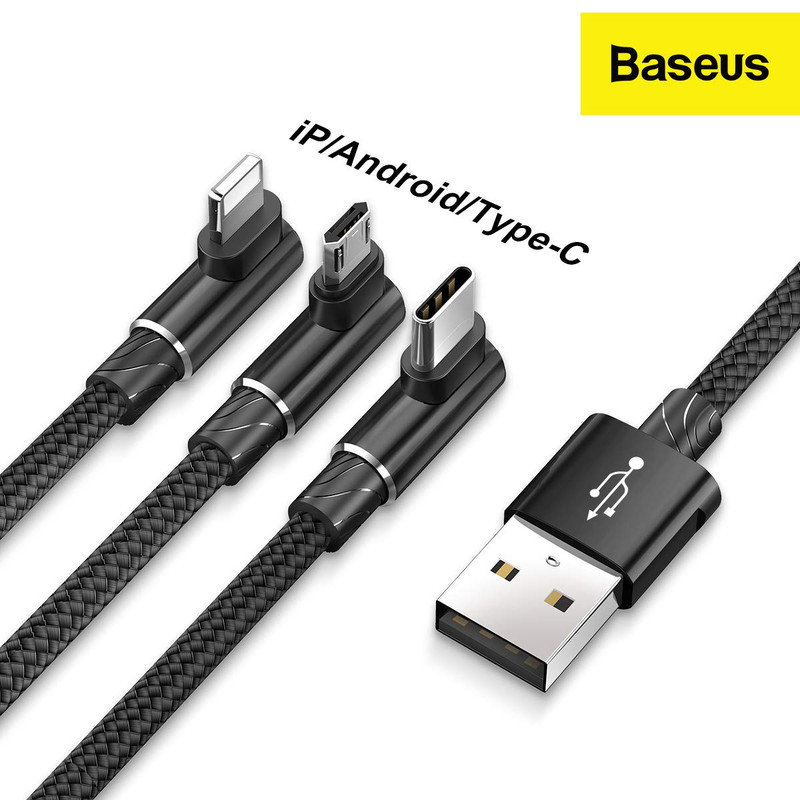 قیمت و خرید کابل تبدیل USB به USB-C / microUSB / لایتنینگ باسئوس مدل ...
