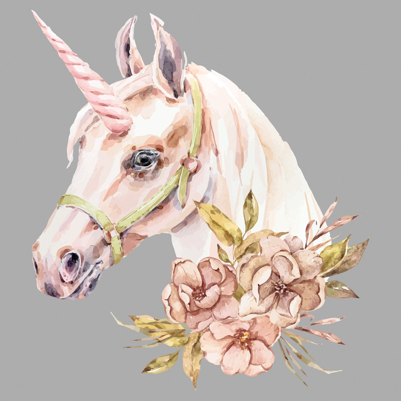 قیمت و خرید استیکر پارچه و لباس مدل dtf طرح یونیکورن کد H15.144 مجموعه 4 عددی