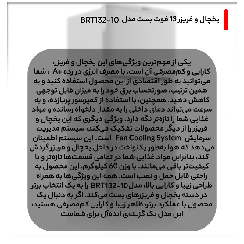 قیمت و خرید یخچال و فریزر 13 فوت بست مدل BRT132-10