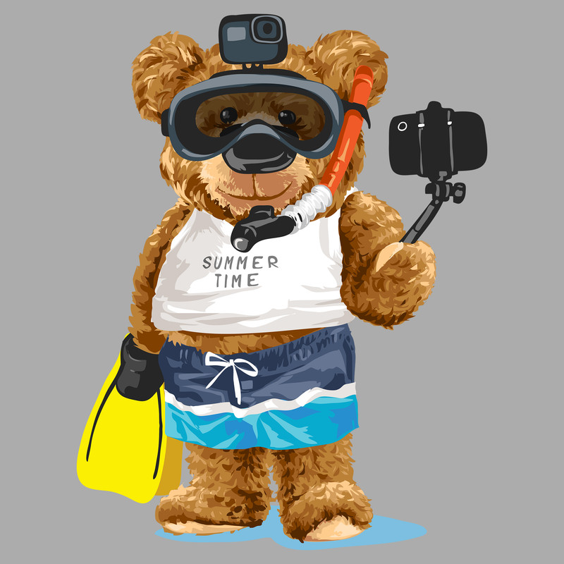 قیمت و خرید استیکر پارچه و لباس مدل dtf طرح تدی کد H30.162 مجموعه 12 عددی