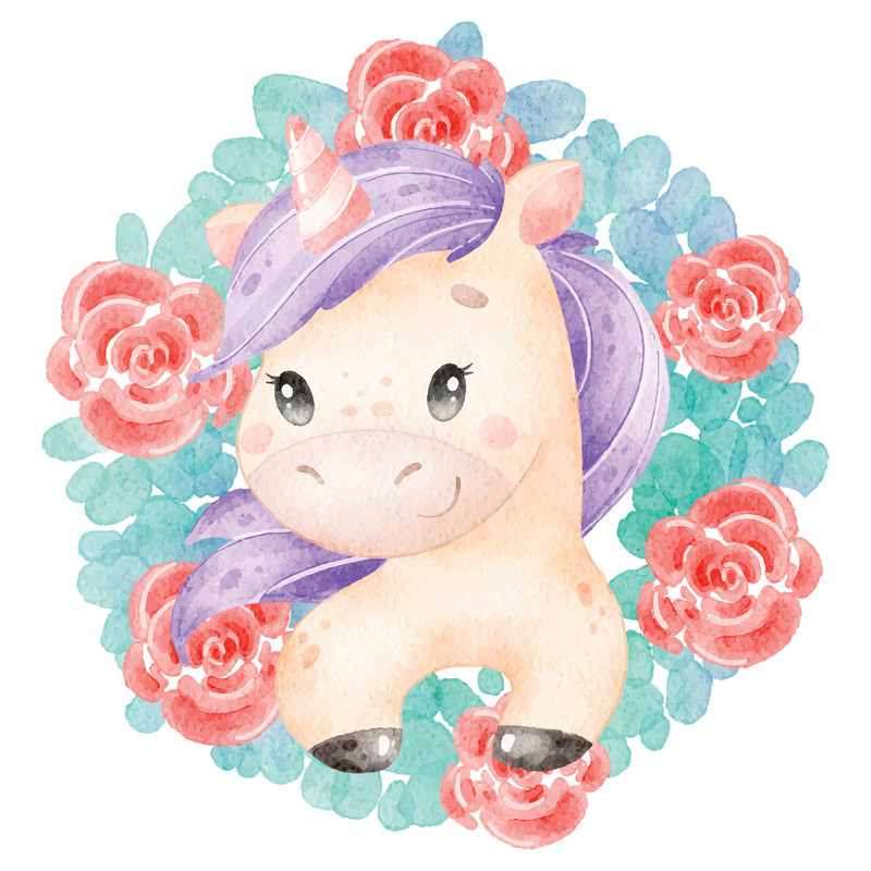 قیمت و خرید استیکر پارچه و لباس مدل dtf طرح یونیکورن کد H15.142 مجموعه 4 عددی