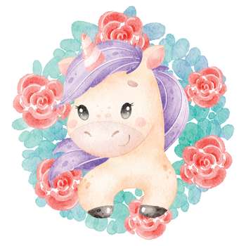 قیمت و خرید استیکر پارچه و لباس مدل dtf طرح یونیکورن کد H20.142 مجموعه 6 عددی