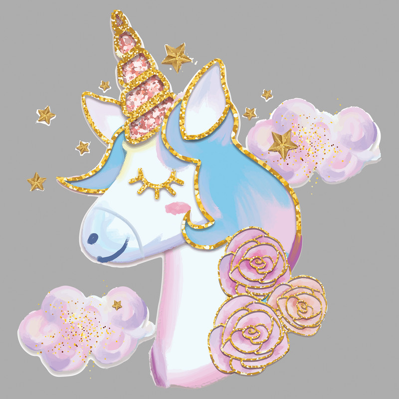 قیمت و خرید استیکر پارچه و لباس مدل dtf طرح یونیکورن کد H20.498 مجموعه 6 عددی