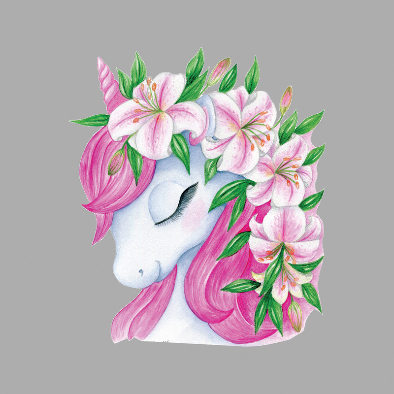 قیمت و خرید استیکر پارچه و لباس مدل dtf طرح یونیکورن کد H20.150 مجموعه 6 عددی